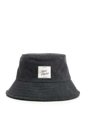 AMI Paris Denim Bucket Hat - Black
