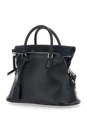 MAISON MARGIELA Leather Handbag With Shoulder Strap - Black