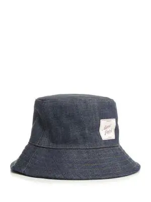 AMI Paris Topstitched Denim Bucket Hat