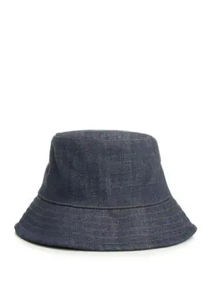 AMI Paris Topstitched Denim Bucket Hat
