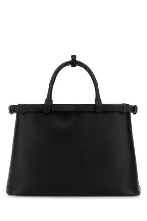 Prada Leather Medium Buckle Handbag - Black