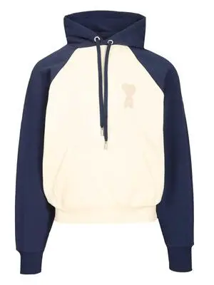 AMI Paris De Coeur Cotton Hoodie - White