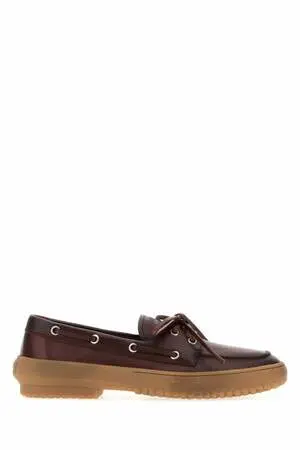 Miu Miu Leather Loafers - Brown