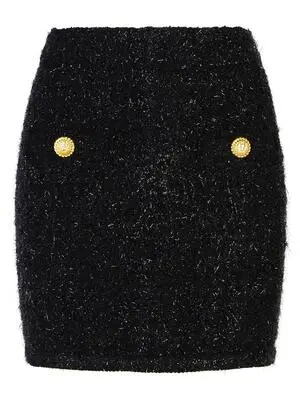 Balmain Viscose Blend Miniskirt - Black