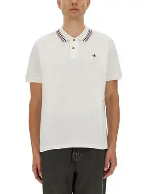 VIVIENNE WESTWOOD Classic Cotton Pique Polo Shirt - White