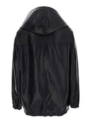 Balenciaga Leather Hooded Jacket - Multicolor