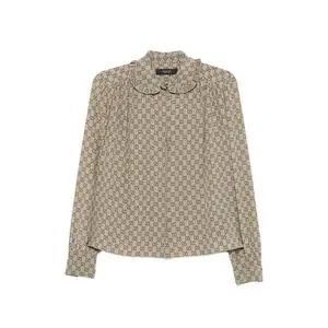 Gucci Gg Supreme Silk Shirt - Cream