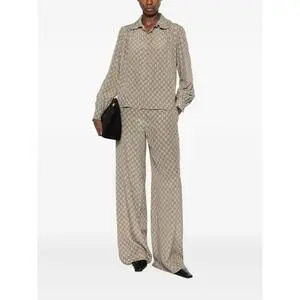 Gucci Gg Supreme Silk Shirt - Cream