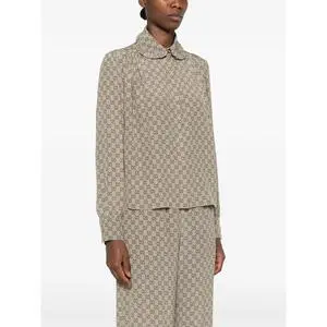 Gucci Gg Supreme Silk Shirt - Cream