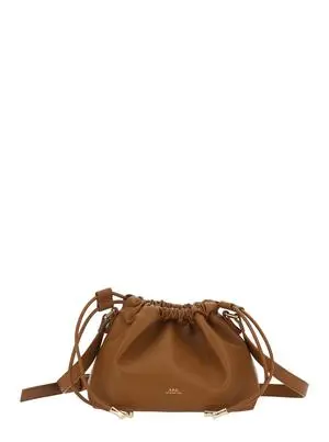 A.p.c. Ninon Mini' Crossbody Bag With Engraved Logo On The Front And Adjustable Strap In Ecoleather - Brown