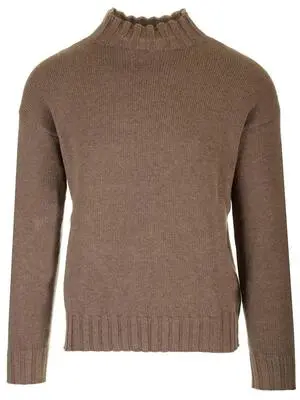 Tagliatore Bicolor Wool Sweater - Brown