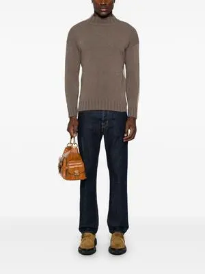 Tagliatore Bicolor Wool Sweater - Brown