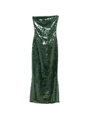 Oseree Sequin Midi Dress - Green