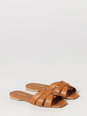 Saint Laurent Smooth Calf Leather Low-heeled Mule Sandals - Multicolor