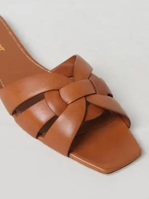 Saint Laurent Smooth Calf Leather Low-heeled Mule Sandals - Multicolor