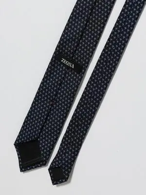 Zegna Silk Tie With All-over Palm Trees Print
