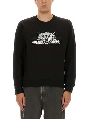Kenzo Slim Fit Sweatshirt With Graphic - Black