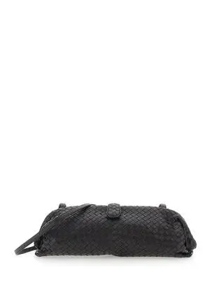 BOTTEGA VENETA Bottega Veneta Women 'Lauren 1979' Brown Clutch With Adjustable Shoulder Strap And Intrecciato Motif In Leather For Women