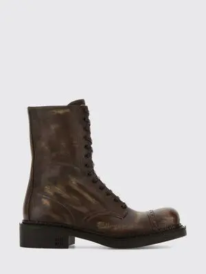 Miu Miu Worn Calfskin Leather Boots