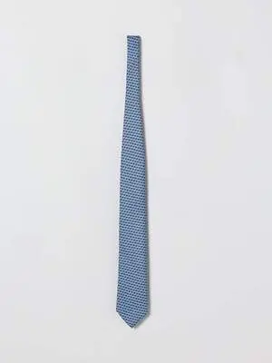 Zegna Silk Tie With All-over Palm Trees Print - Blue