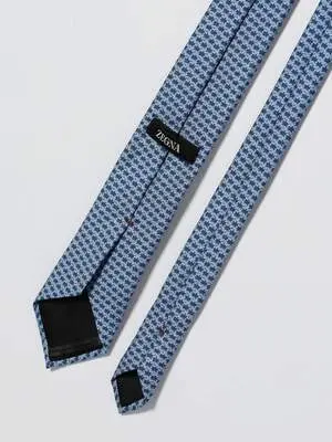 Zegna Silk Tie With All-over Palm Trees Print