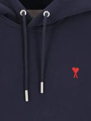 AMI Paris Cotton Hoodie - Blue