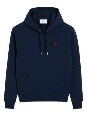 AMI Paris Cotton Hoodie - Blue