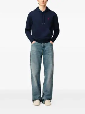 AMI Paris Cotton Hoodie - Blue