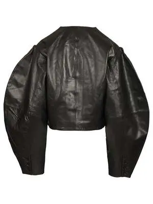 ROTATE BY BIRGER CHRISTENSEN Fitted Leather Jacket