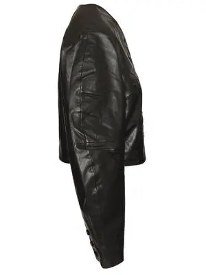 ROTATE BY BIRGER CHRISTENSEN Fitted Leather Jacket - Black