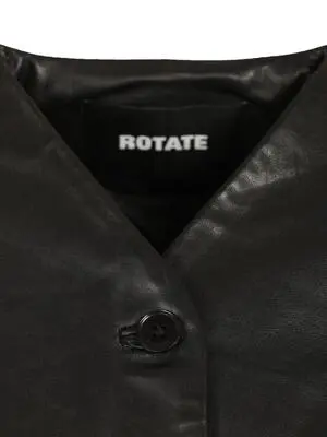 ROTATE BY BIRGER CHRISTENSEN Fitted Leather Jacket - Black