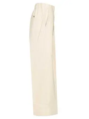 Dries Van Noten Striped Wide Leg Trousers - White