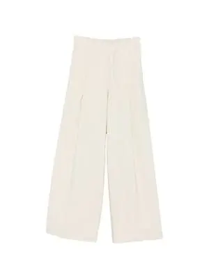Dries Van Noten Striped Wide Leg Trousers - White