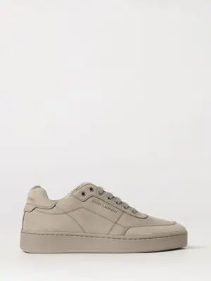 Saint Laurent Sl/61 Low-top Sneakers In Nubuck Leather With Embossed Logo - Gray