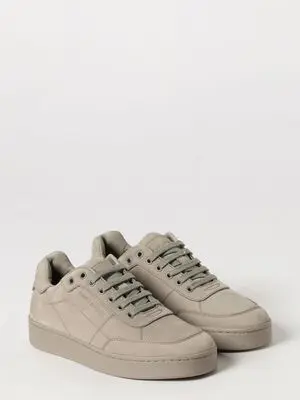 Saint Laurent Sl/61 Low-top Sneakers In Nubuck Leather With Embossed Logo - Gray