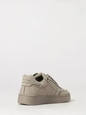 Saint Laurent Sl/61 Low-top Sneakers In Nubuck Leather With Embossed Logo - Gray
