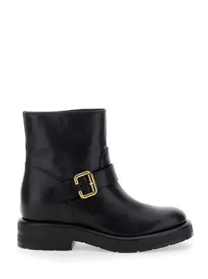 Chloé Coddington' Black Ankle Boots With Paddington Buckle In Leather - Multicolor