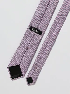 Zegna Silk Tie With All-over Palm Trees Print