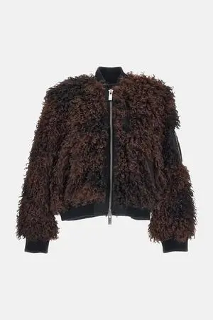 Sacai Sacai Curly Faux Fur Blouson Multicolor