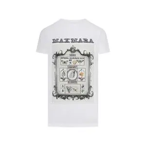 Max Mara Graphic Print Cotton T-shirt - White