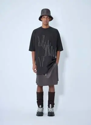 Moncler Rick Owens Drawstring Midi Kilt Shorts