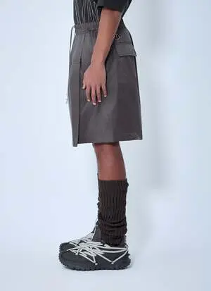 Moncler Rick Owens Drawstring Midi Kilt Shorts