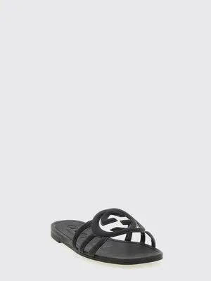 Gucci Gg Monogram Rubber Slippers - Black