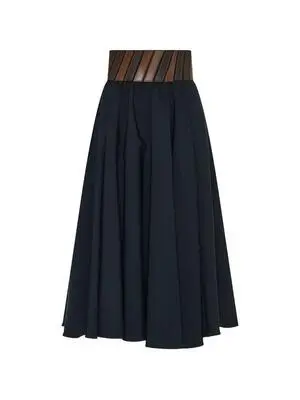 Alaïa Skirt With Leather Inserts - Green