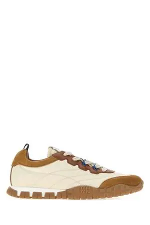 Miu Miu Re-nylon And Suede Sneakers - White