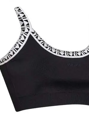 Versace Knit Cropped Top With Jacquard Details - Multicolor