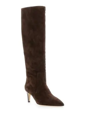 Paris Texas Brown Boots With Pointed Toe And Stiletto Heel In Suede - Multicolor