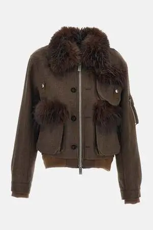 Sacai Wool Melton Blouson - Multicolor