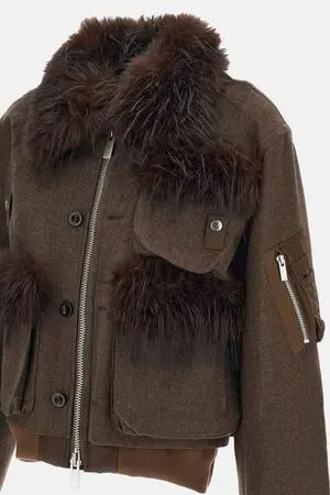 Sacai Wool Melton Blouson - Multicolor