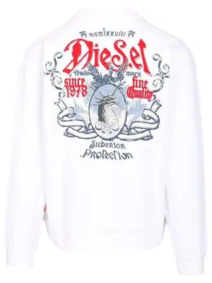 DIESEL® S-boxt-aa2 Cotton Sweatshirt - White
